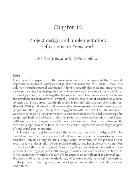 (PDF) Project design and implementation: reflections on Framework