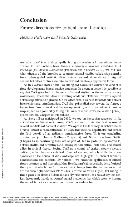 (PDF) Future Directions For Critical Animal Studies
