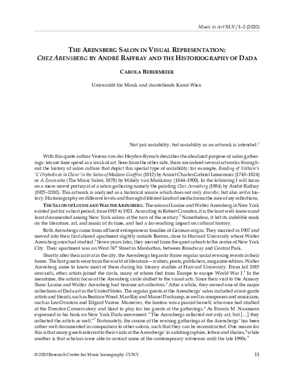 (PDF) The Arensberg Salon in Visual Representation: 'Chez Arensberg' by ...