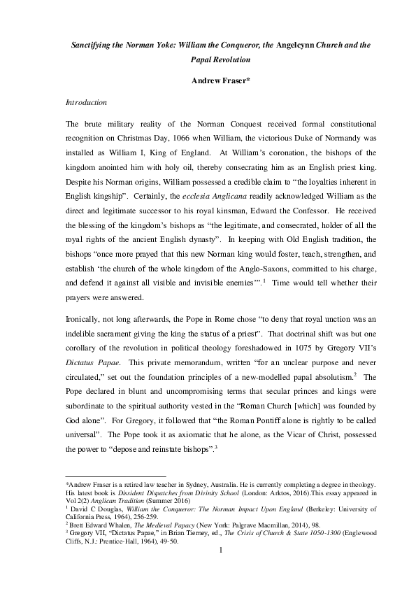 (PDF) Sanctifying the Norman Yoke: William the Conqueror, the Angelcynn ...