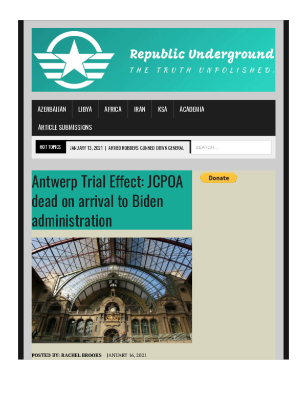 (PDF) JCPOA dead on arrival to Biden administration