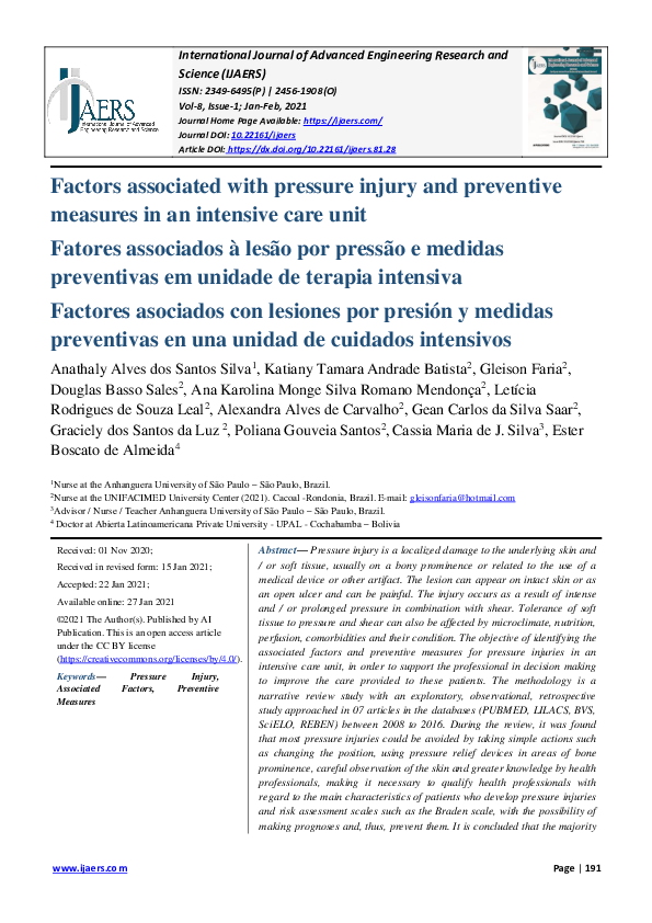 (PDF) Factors associated with pressure injury and preventive measures ...