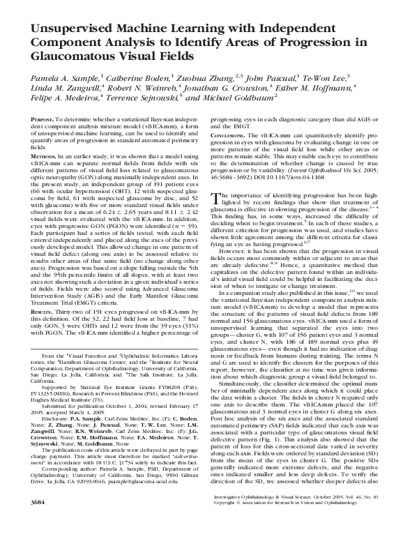 (PDF) Unsupervised Machine Learning with Independent Component Analysis to Identify Areas of ...