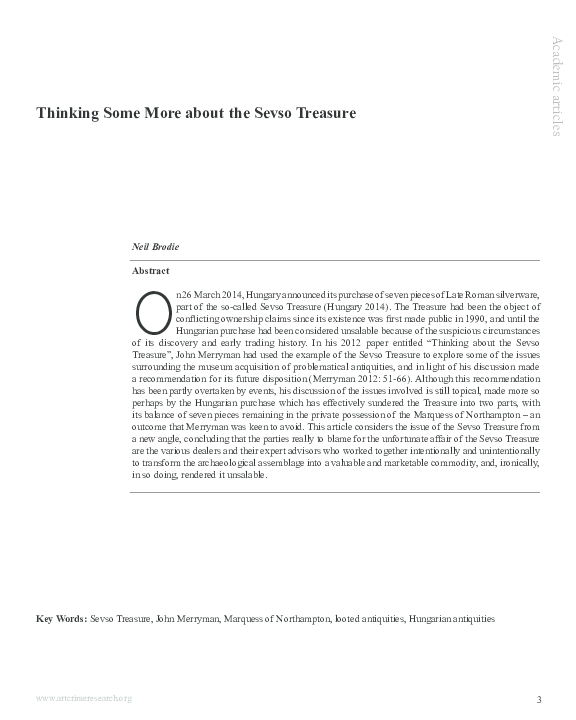 (PDF) 2014 Thinking Some More about the Sevso Treasure