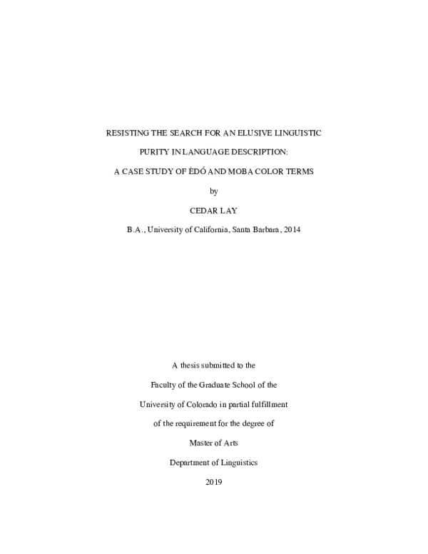 (PDF) Resisting The Search For An Elusive Linguistic Purity In Language ...