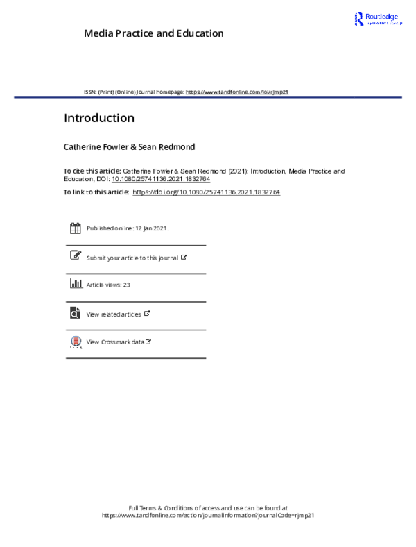 (PDF) Introduction: Special Issue: The Audio-visual Essay as Creative ...