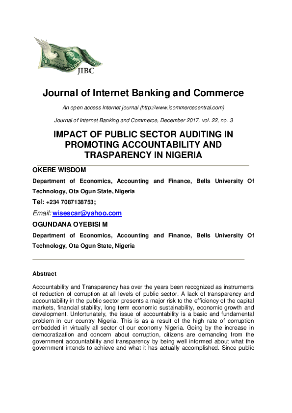 (PDF) Journal of Internet Banking and Commerce IMPACT OF PUBLIC SECTOR ...