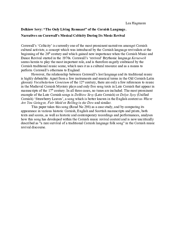 (DOC) Lea Hagmann Delkiow Sevy: "The Only Living Remnant" of the ...