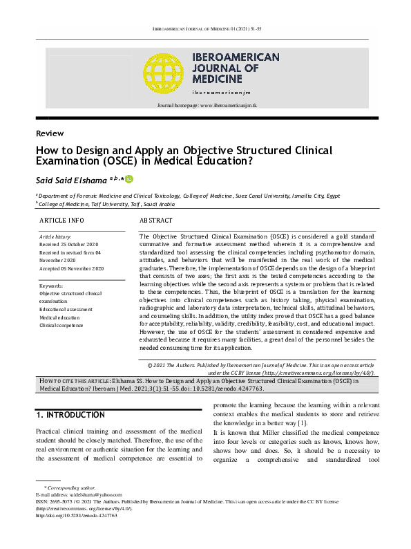 (PDF) How to Design and Apply an Objective Structured Clinical ...