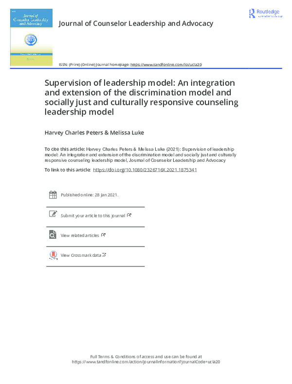 (PDF) Supervision of leadership model: An integration and extension of ...