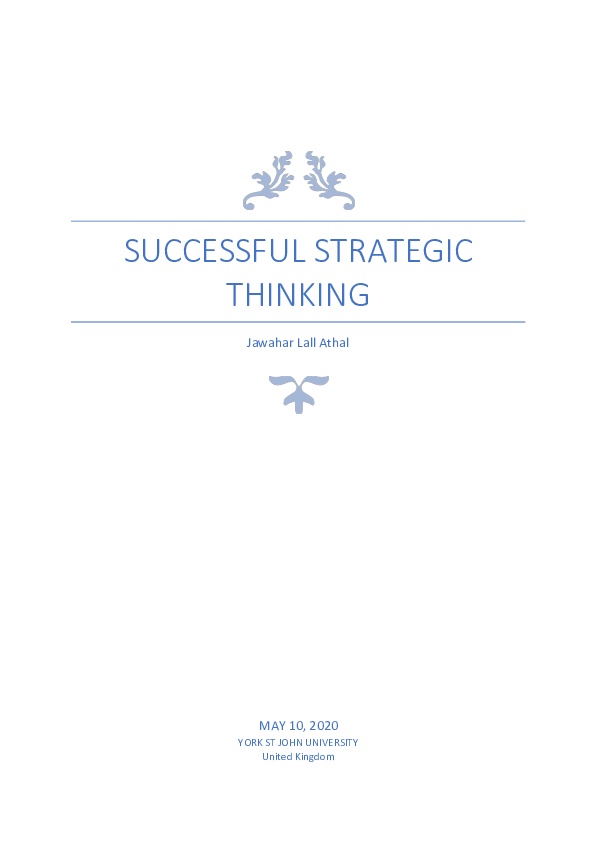 (PDF) Successful Strategic Thinking