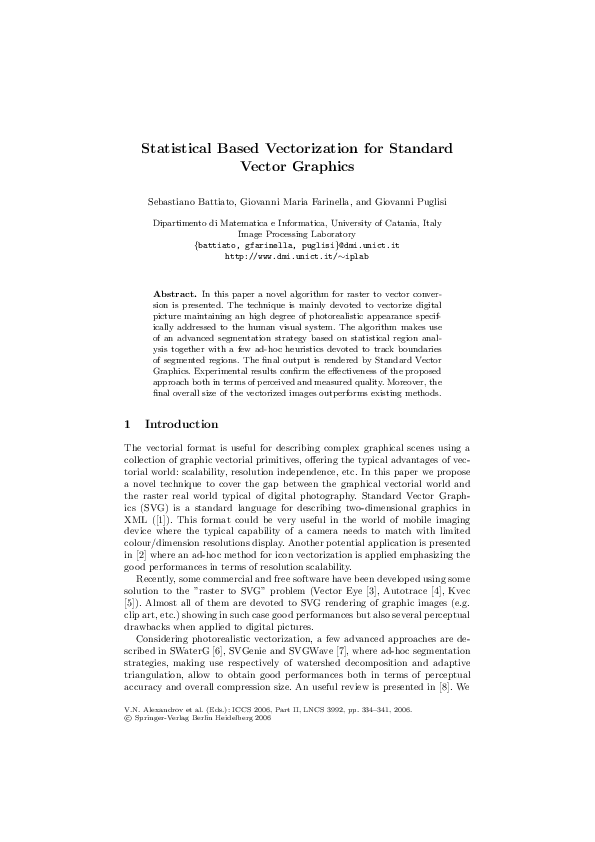 (PDF) Statistical based vectorization for standard vector graphics