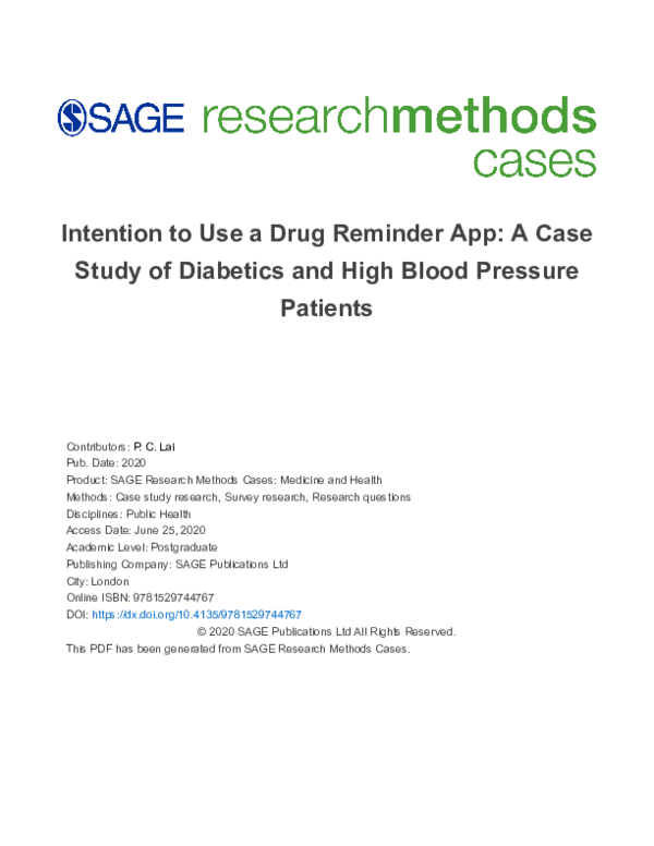 (PDF) Intention to Use a Drug Reminder App: A Case Study of Diabetics ...