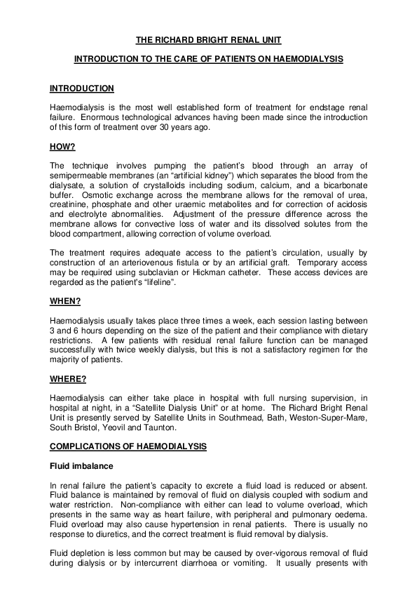 (PDF) THE RICHARD BRIGHT RENAL UNIT