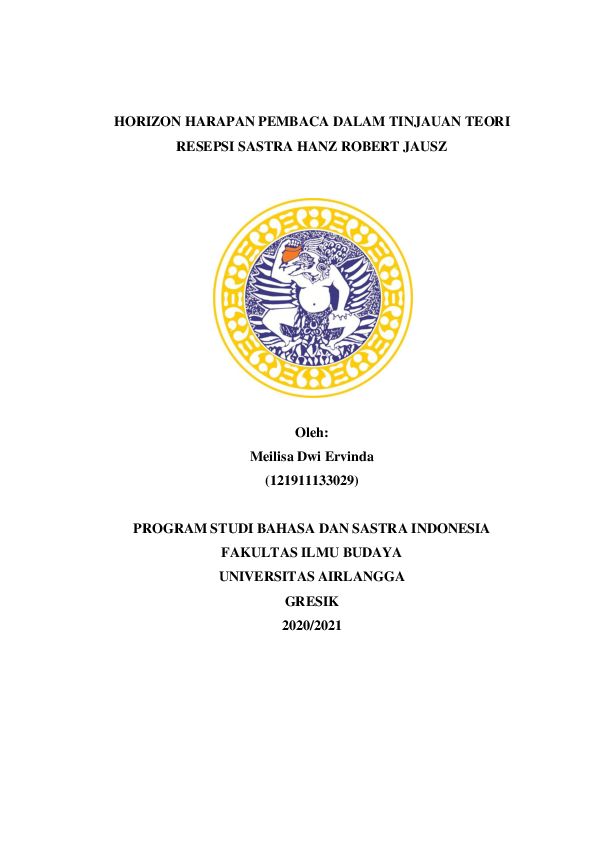 (PDF) HORIZON HARAPAN PEMBACA DALAM TINJAUAN TEORI RESEPSI SASTRA HANZ ...
