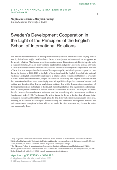 (PDF) Sweden’s Development Cooperation in the Light of the Principles ...