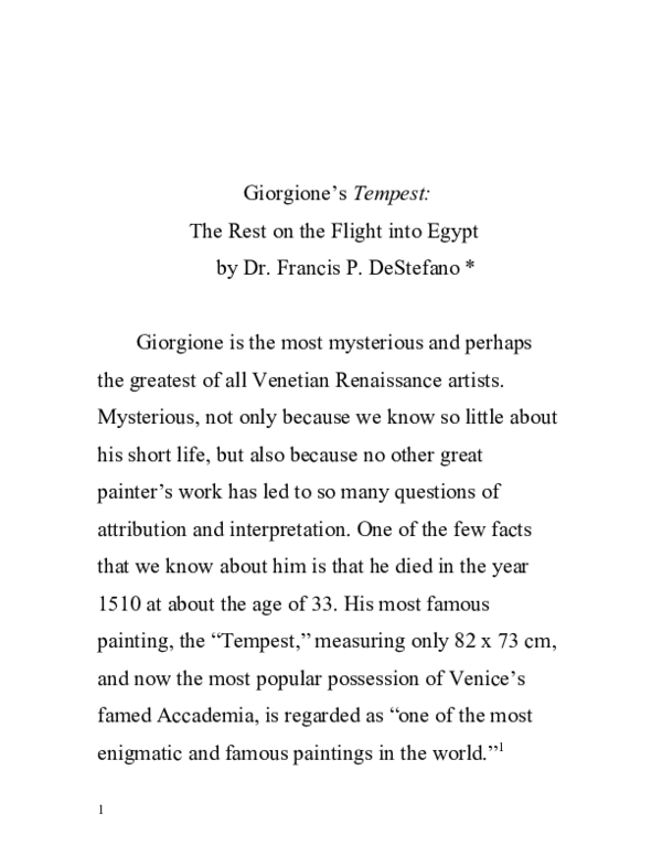 (DOC) Giorgione's Tempest: The Rest on the Flight into Egypt