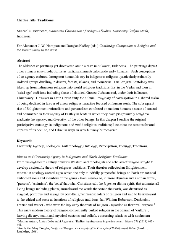 (DOC) Chapter Title: Traditions