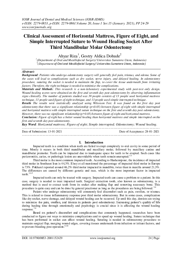 (PDF) Clinical Assessment of Horizontal Mattress, Figure of Eight, and ...