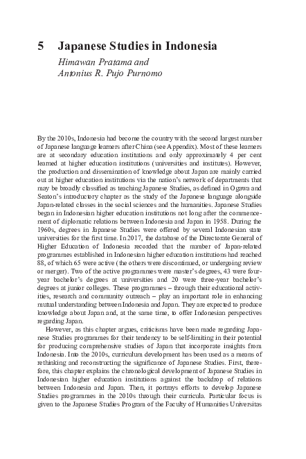 (PDF) Japanese Studies in Indonesia