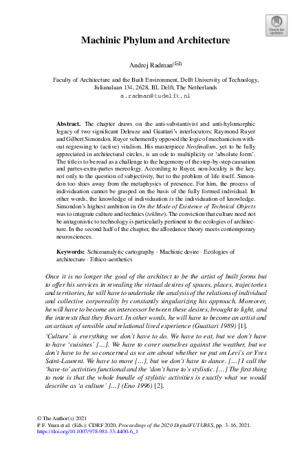 (PDF) Machinic Phylum and Architecture | Andrej Radman - Academia.edu
