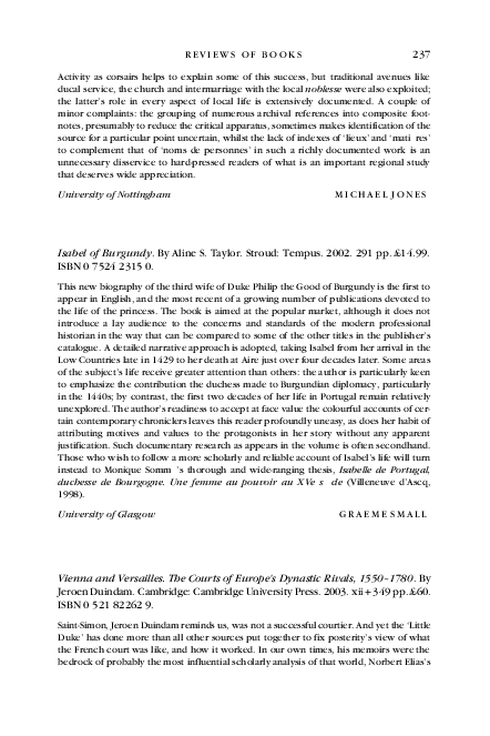 (PDF) William Doyle Review of Duindam. Vienna and Versailles French ...