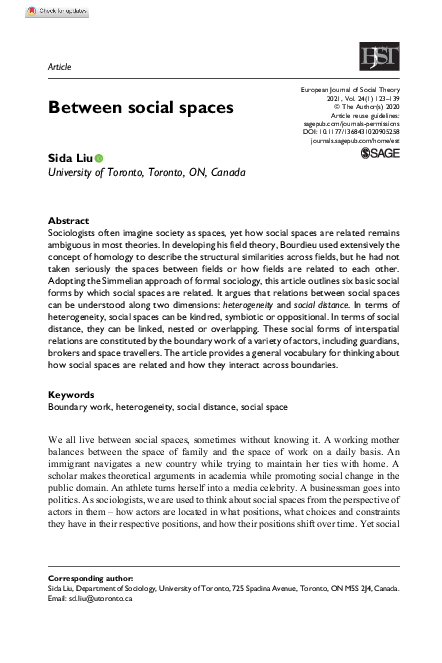 (PDF) Between Social Spaces