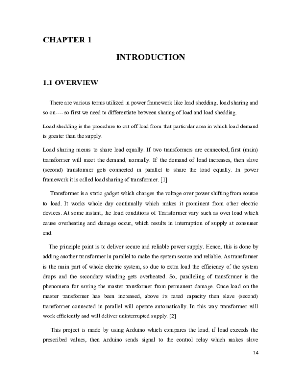Doc Automatic Load Sharing Of Transformer Using Parallel Operation