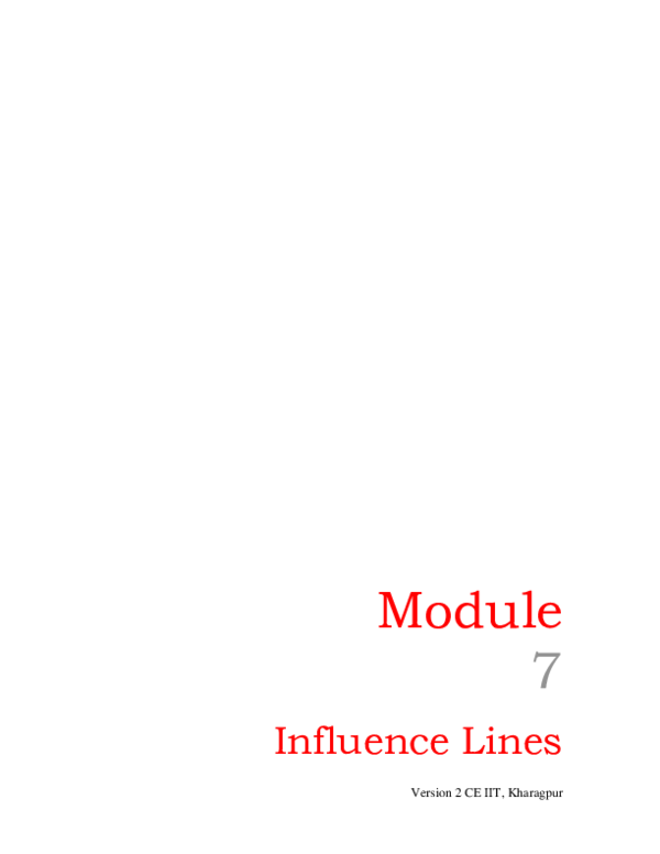 (PDF) Module 7 Influence Lines