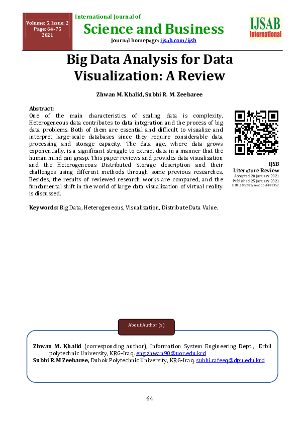 (PDF) Big Data Analysis for Data Visualization: A Review
