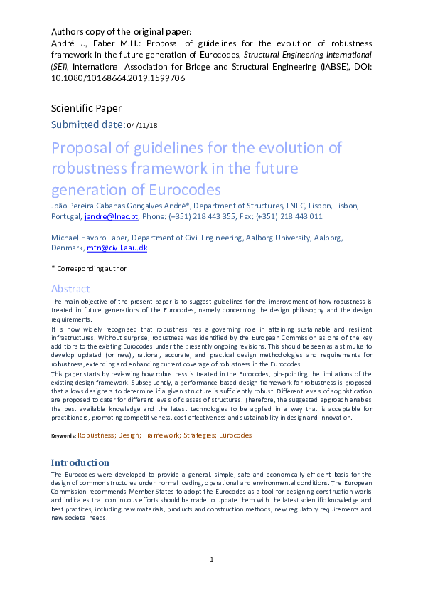 (PDF) Proposal of guidelines for the evolution of robustness framework ...