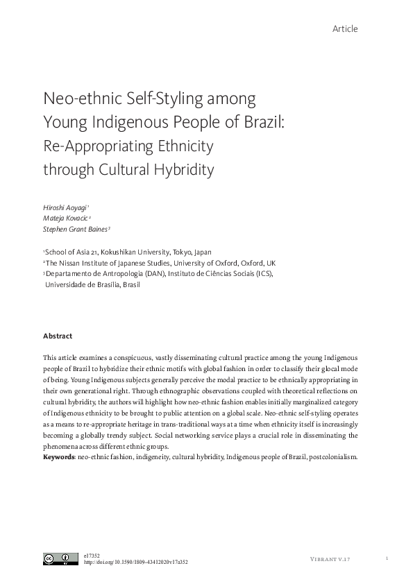 (PDF) Article Neo-ethnic Self-Styling among Young Indigenous People of ...