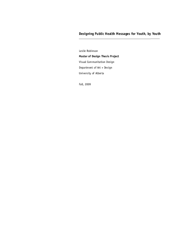 (PDF) Designing Public Health Messages for Youth, by Youth