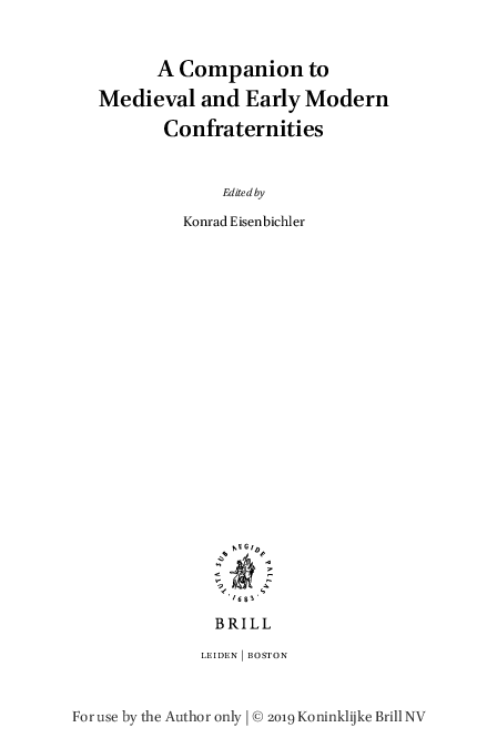 (PDF) A Companion to Medieval and Renaissance Confraternities.
