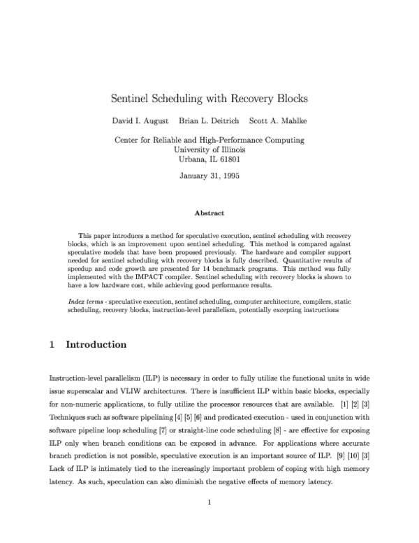 (PDF) Speculative execution exception recovery using write-backsuppression