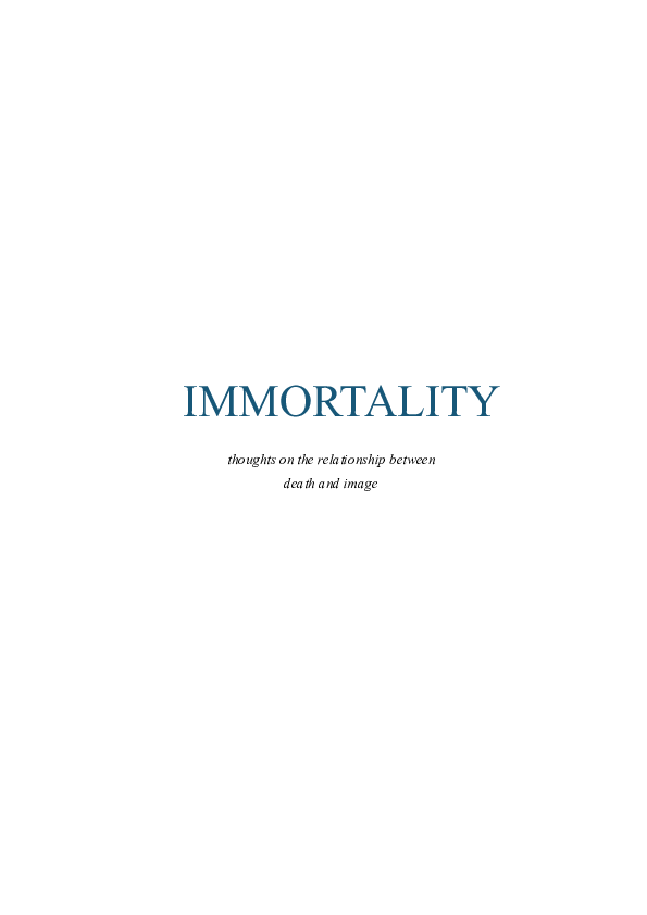 (PDF) Immortality - Thoughts on the Relationship between Death and Image