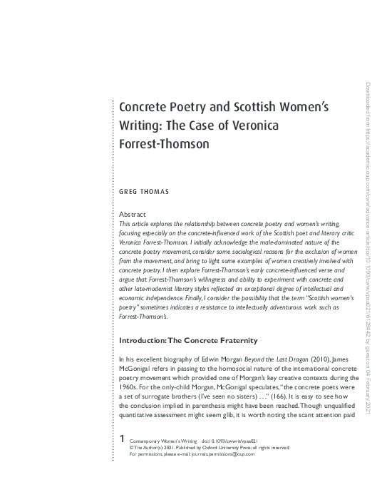 (PDF) "Concrete Poetry and Scottish Women's Writing: The Case of ...
