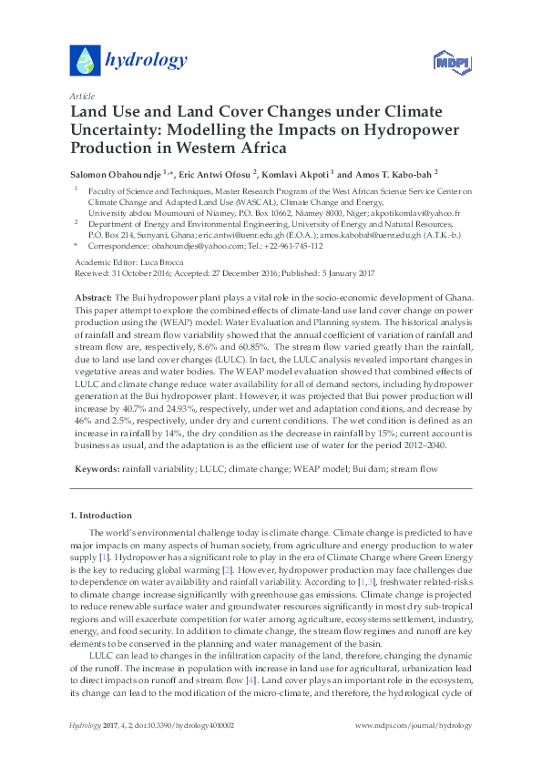 (PDF) Land Use and Land Cover Changes under Climate Uncertainty ...