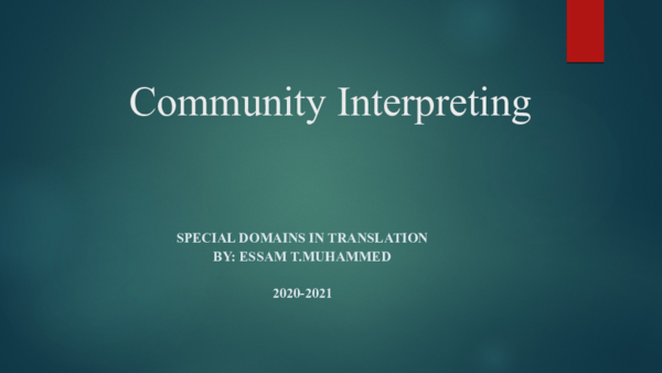 Ppt Community Interpreting