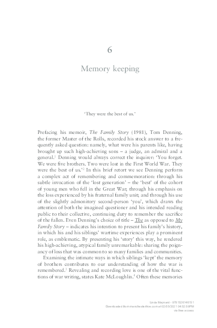 (PDF) Chapter 6 Memory keeping