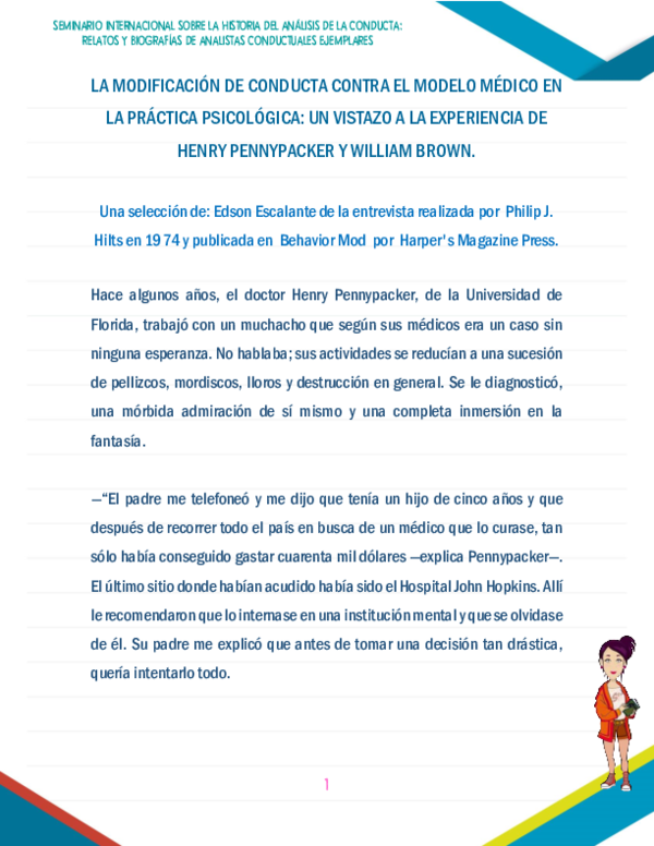(PDF) La modificación de conducta contra el modelo médico en la ...