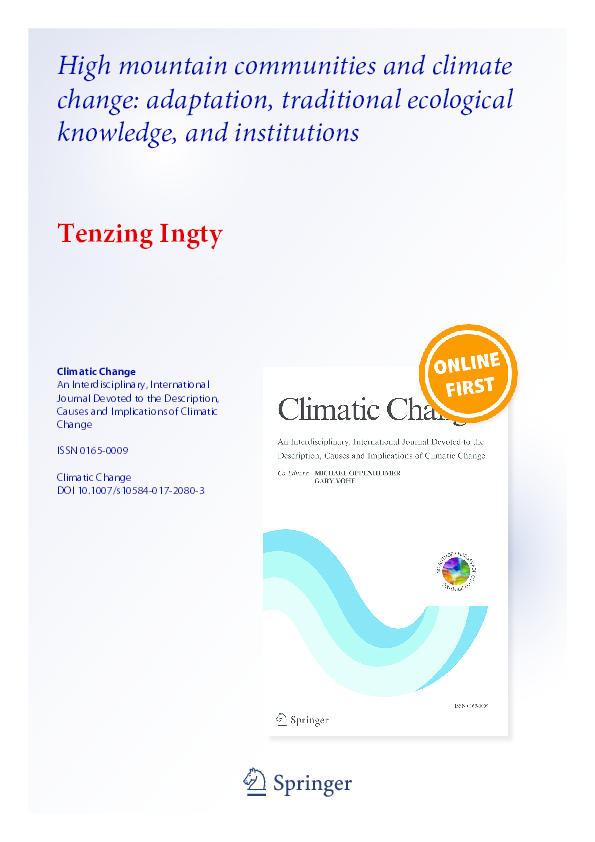 (PDF) High mountain communities and climate change: adaptation ...
