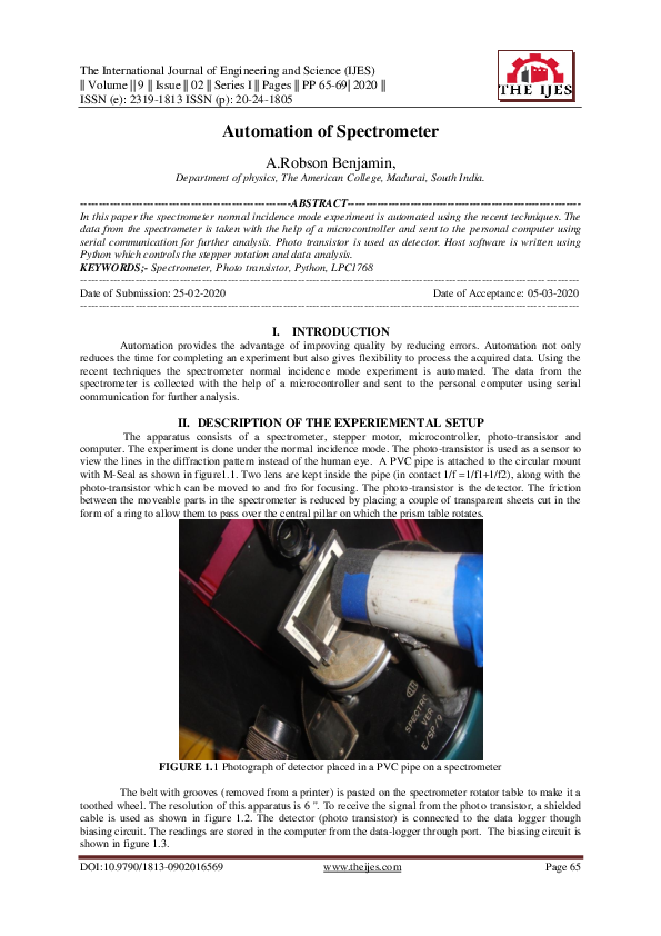 (PDF) Automation of Spectrometer