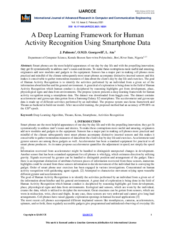 (PDF) A Deep Learning Framework for Human Activity Recognition Using ...