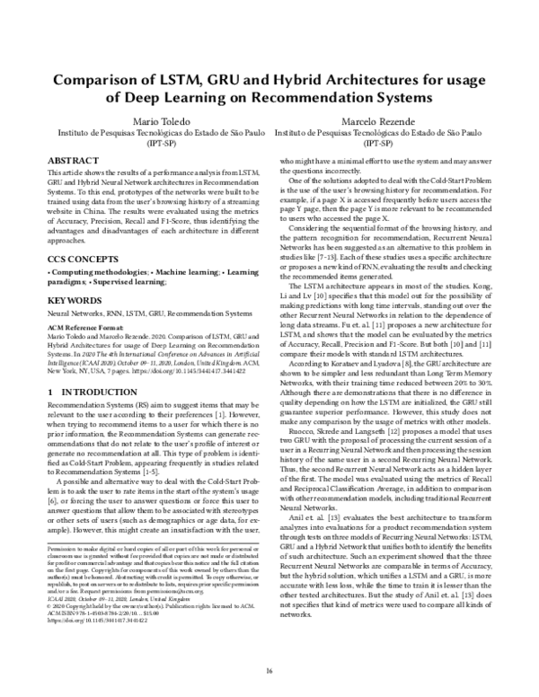 (PDF) Comparison of LSTM, GRU and Hybrid Architectures for usage of Deep Learning on ...