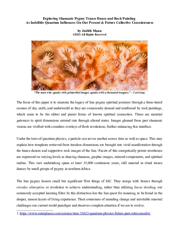 (PDF) Exploring Shamanic San Pygmy Trance Dance and Rock Painting As ...