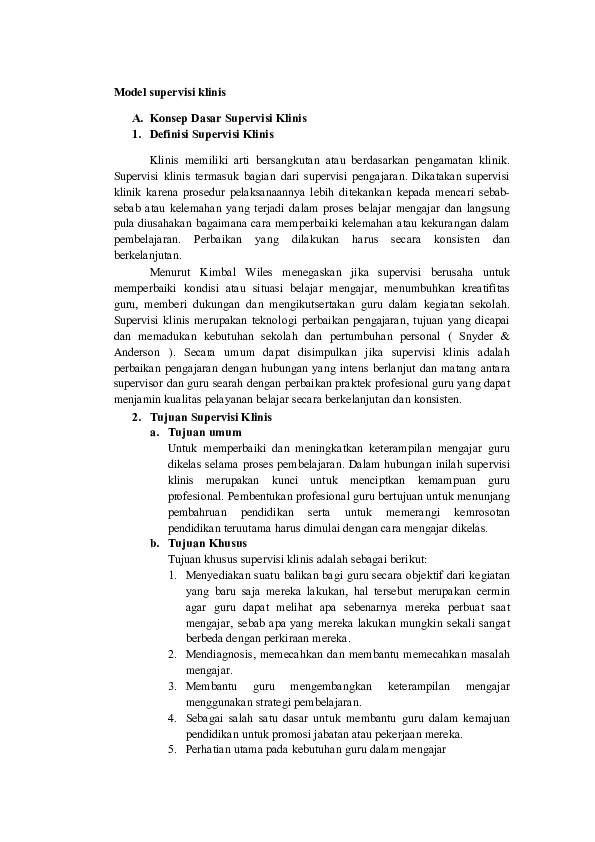 (DOC) Model Supervisi Klinis