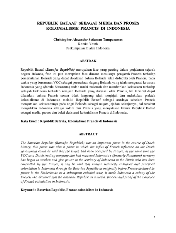 (DOC) REPUBLIK BATAAF SEBAGAI MEDIA DAN PROSES KOLONIALISME PRANCIS DI ...