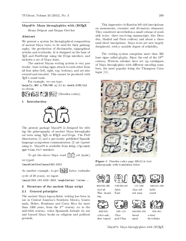 (PDF) MayaPS: Maya hieroglyphics with (La)TeX
