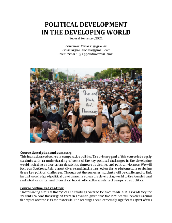 (PDF) Political development in the developing world SS 2021